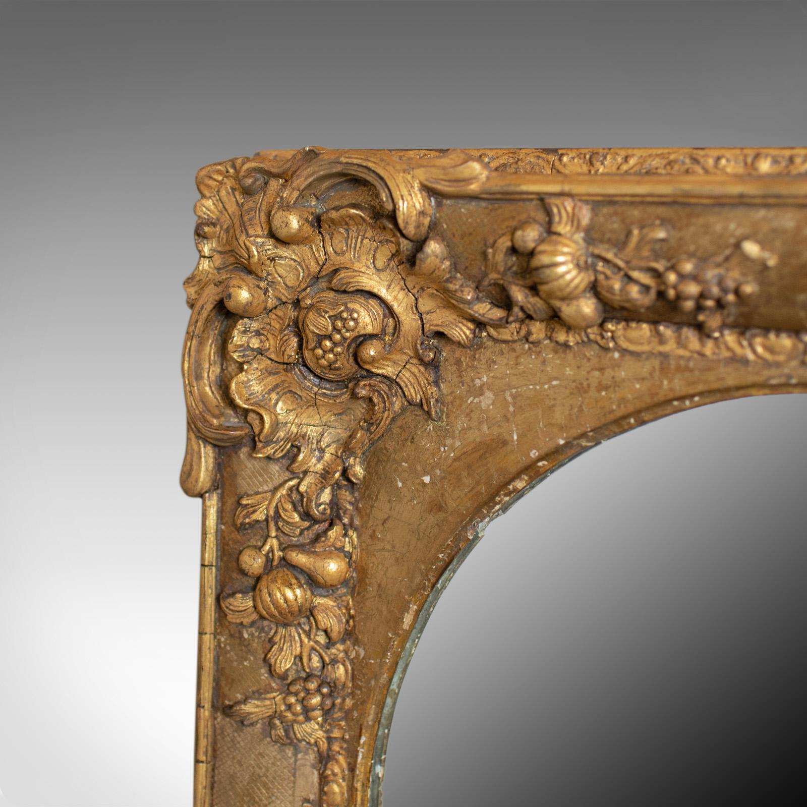 Antique Wall Mirror, English, Victorian, Gilt Gesso Square, Circular ...