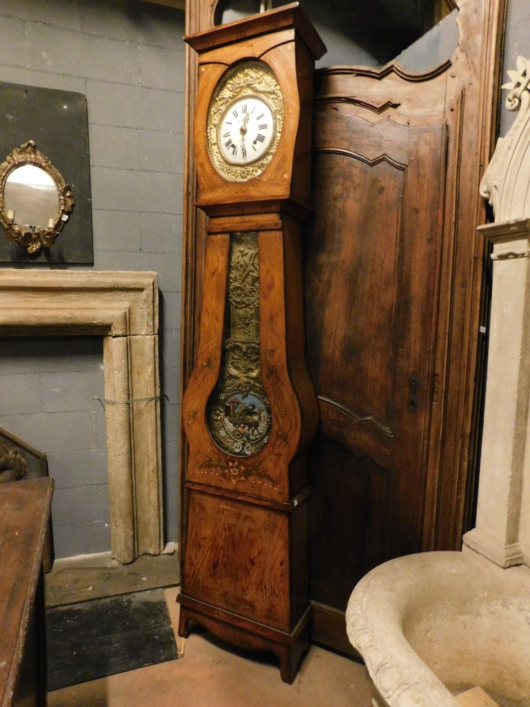 Antique Wall Pendulum in Painted Wood, 19th Century France at 1stDibs