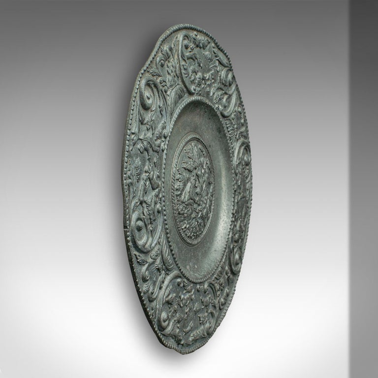 Antique Wall Plate, Continental, Lead, Display Dish, St Hubertus ...