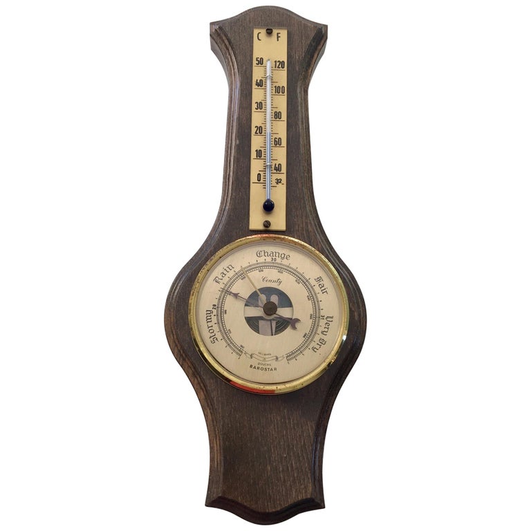 Antique Wall Thermometer / Barometer at 1stDibs