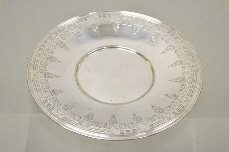 Antique Wallingford Co Silver Plated Victorian Round Pierced Decorated ...