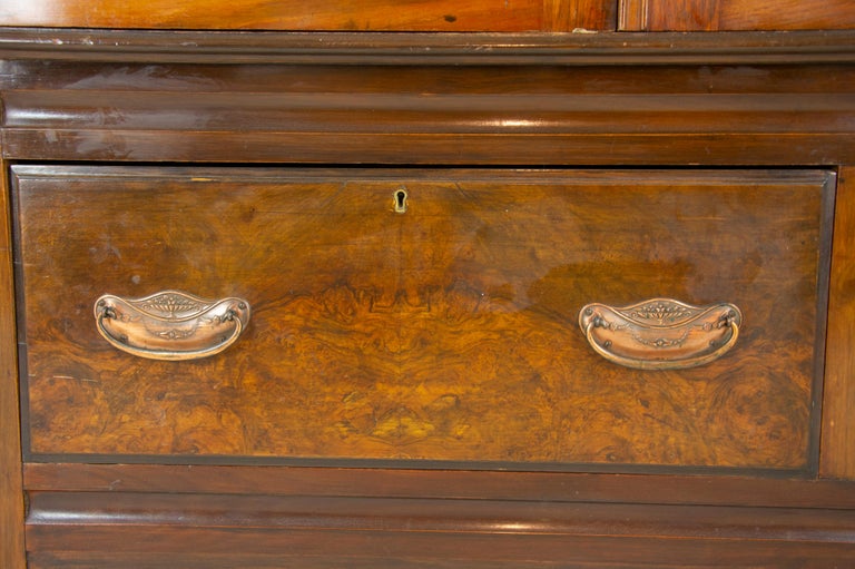 Antique Walnut Armoire, Three-Door Armoire, Vintage Wardrobe, Scotland ...