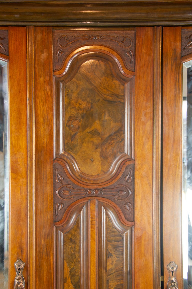 Antique Walnut Armoire, Three-Door Armoire, Vintage Wardrobe, Scotland ...