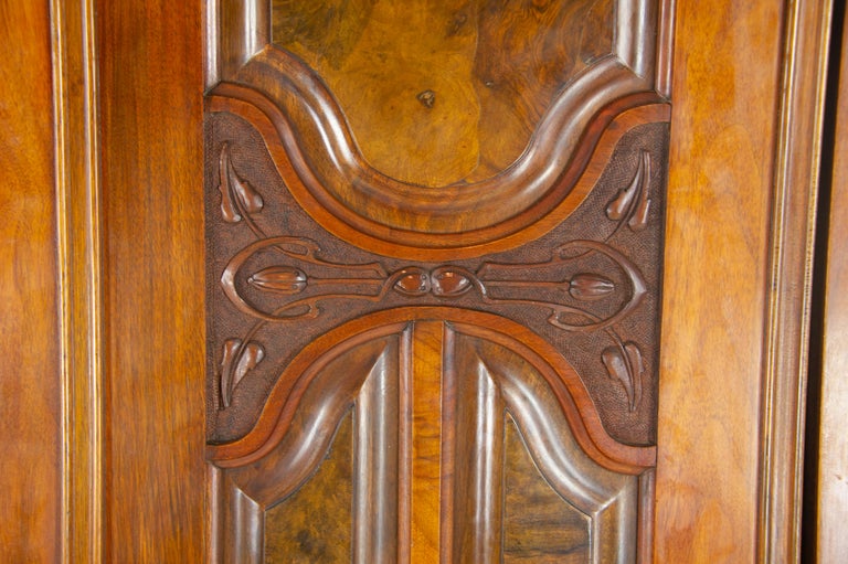 Antique Walnut Armoire, Three-Door Armoire, Vintage Wardrobe, Scotland ...