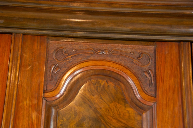 Antique Walnut Armoire, Three-Door Armoire, Vintage Wardrobe, Scotland ...