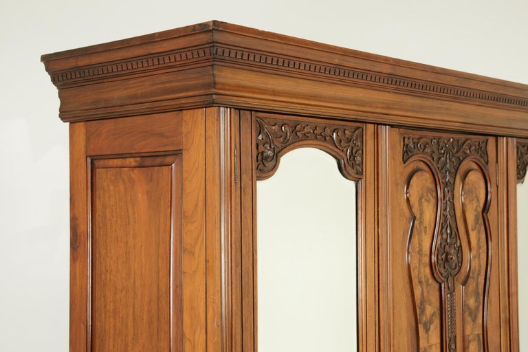 Antique Walnut Armoire, Wardrobe, Triple Door Closet, Scotland 1890 ...