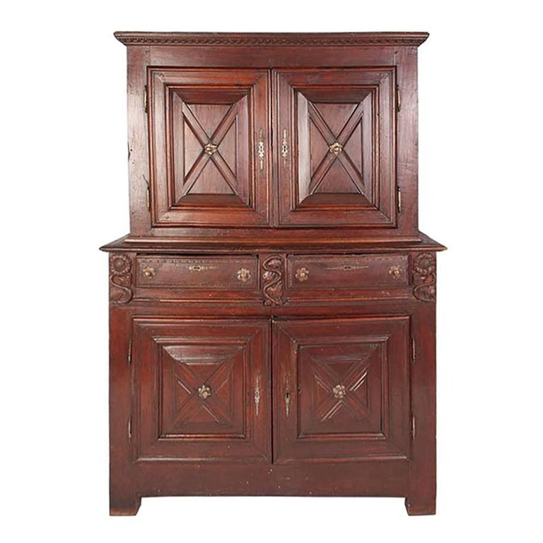 Antique Walnut Bahut Deux Corps Armoire, France, circa Mid-18th Century ...