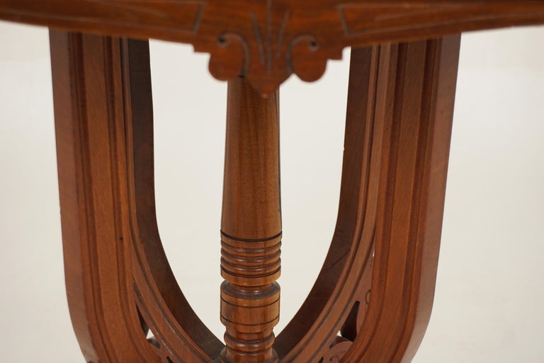 Antique Walnut Marble Top East Lake Hall, Parlour Table, American 1880 ...