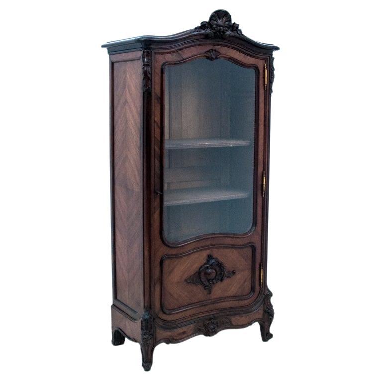 Antique Showcase Cabinet, English, Walnut, Bronze, Display, Museum ...