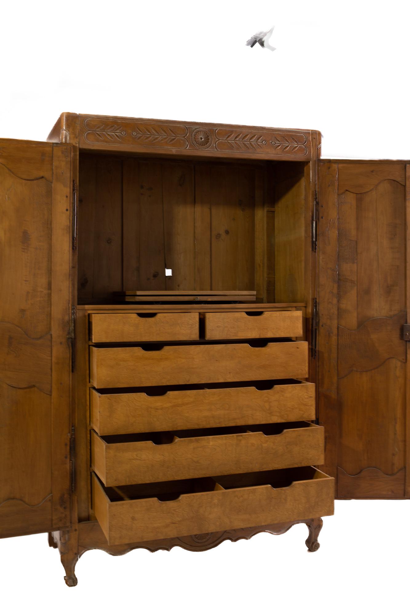 Antique Walnut Wardrobe Armoire Dresser For Sale at 1stDibs