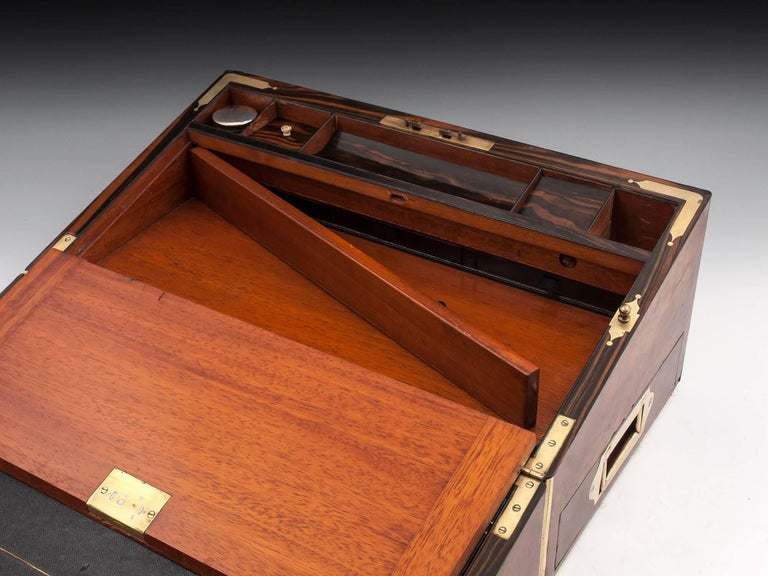 Antique Walnut Writing Box with Secret Document Drawer at 1stdibs