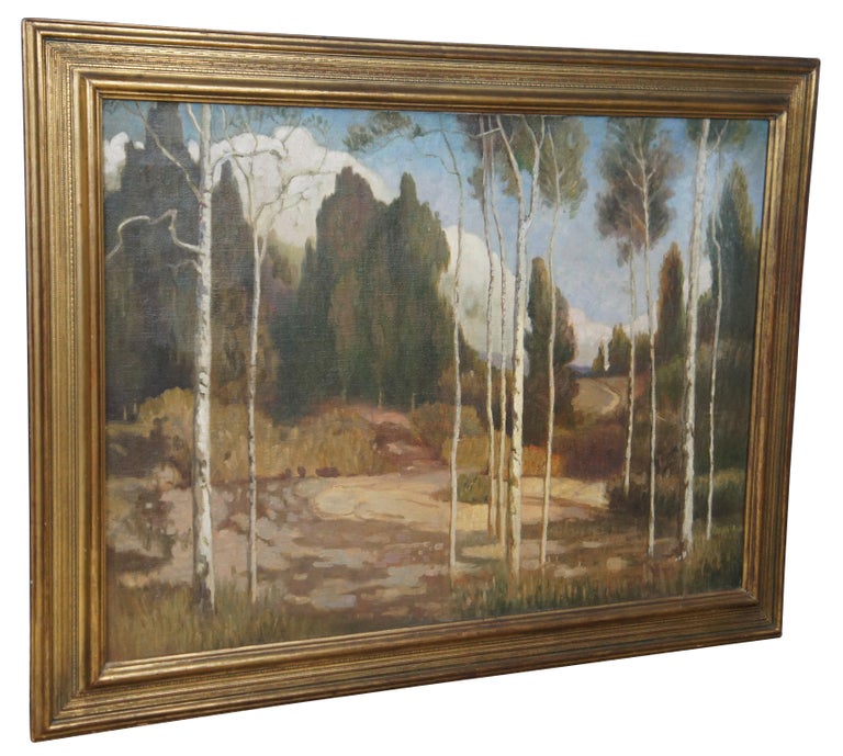 Antique Walter Greene Silence of the Night Landscape Oil Painting on ...
