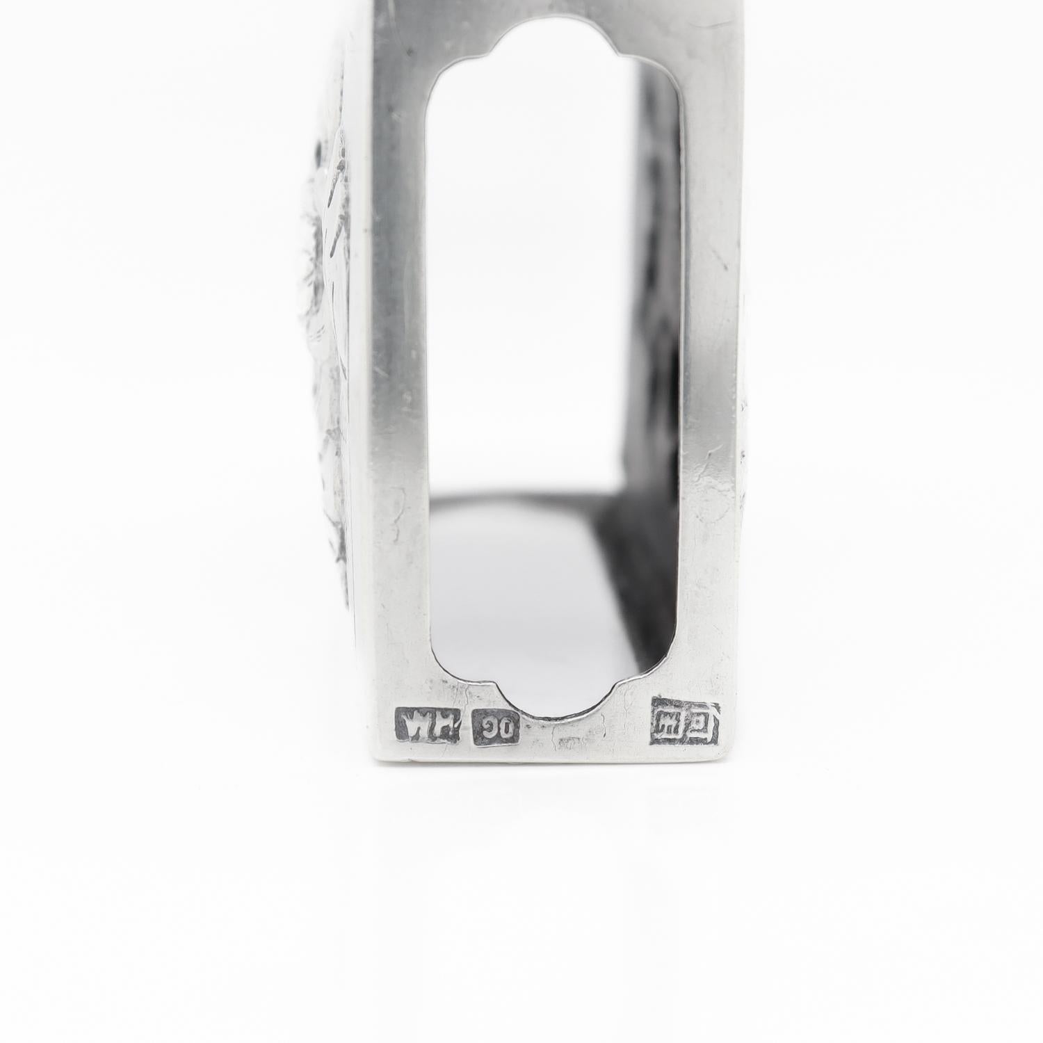 Antique Wang Hing Chinese Export Silver Repousse Matchbox Cover with ...