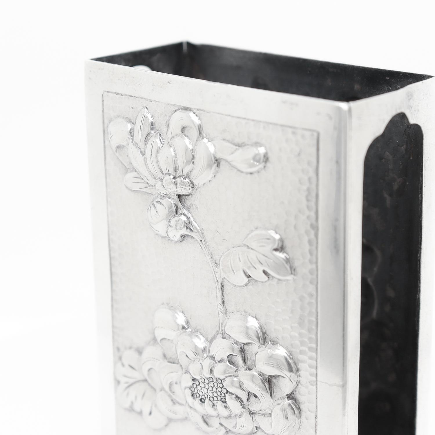 Antique Wang Hing Chinese Export Silver Repousse Matchbox Cover with ...