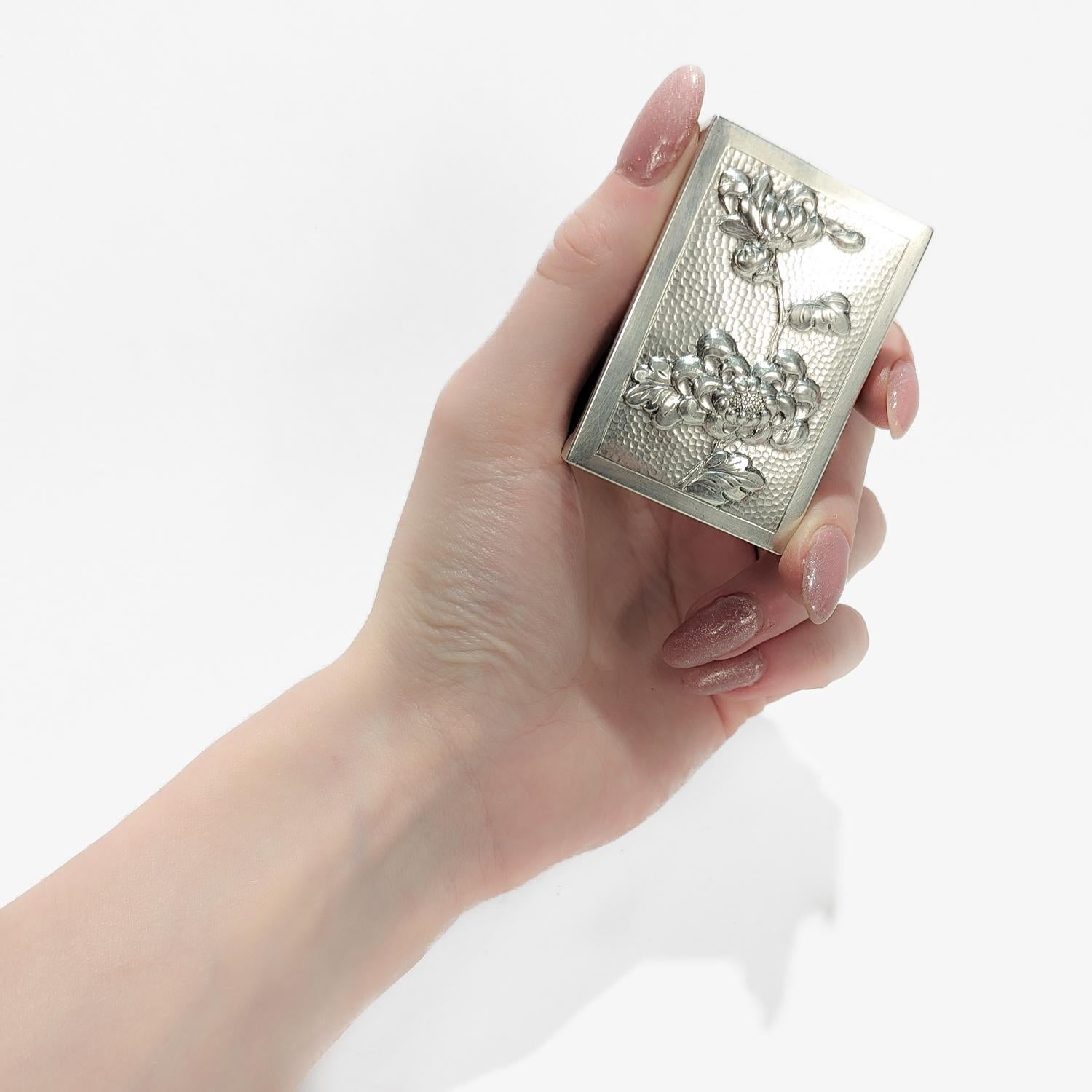 Antique Wang Hing Chinese Export Silver Repousse Matchbox Cover with ...