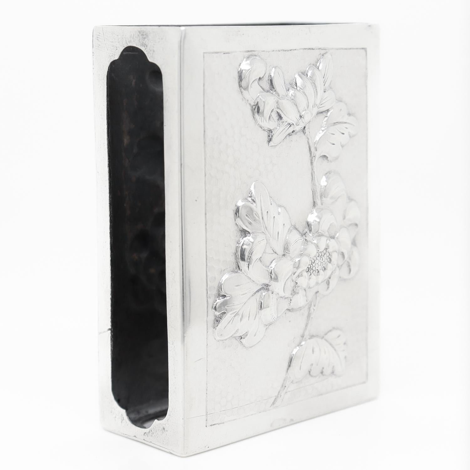 Antique Wang Hing Chinese Export Silver Repousse Matchbox Cover with ...