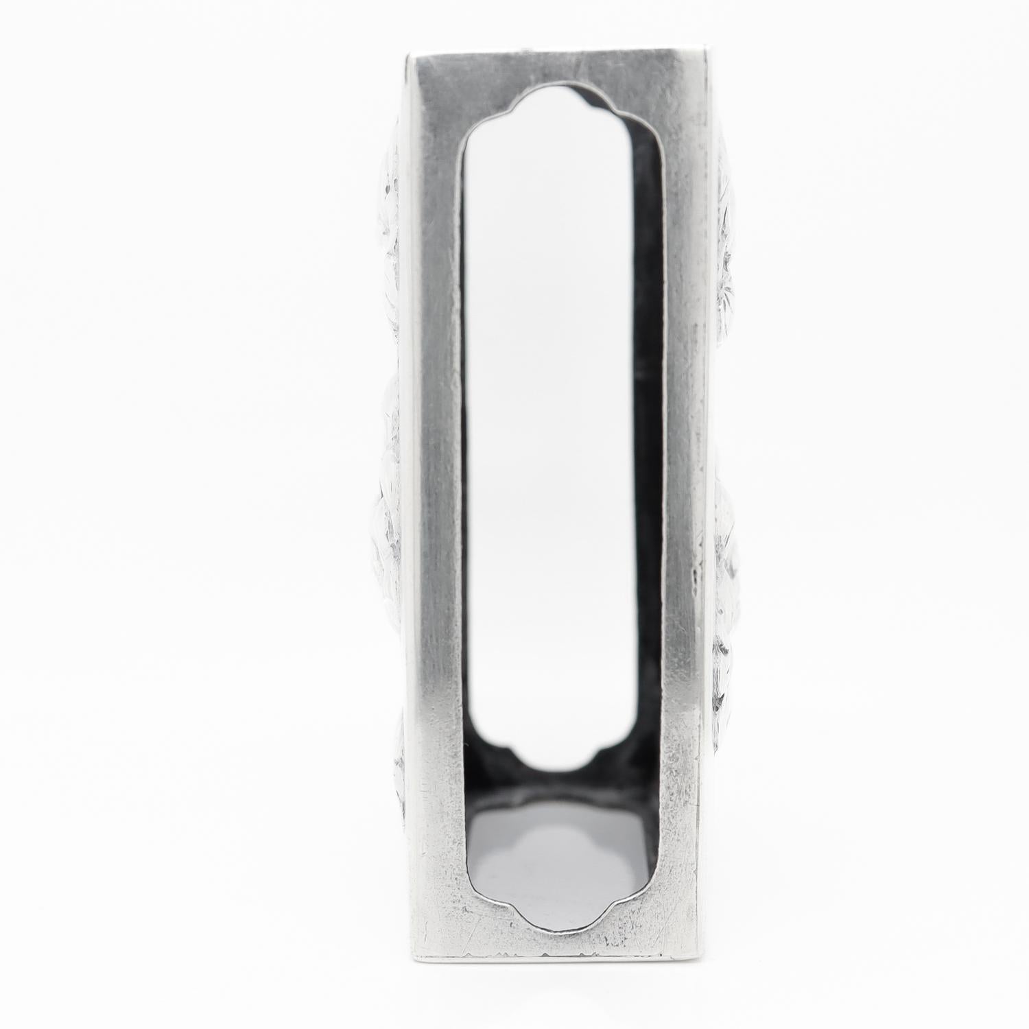 Antique Wang Hing Chinese Export Silver Repousse Matchbox Cover with ...