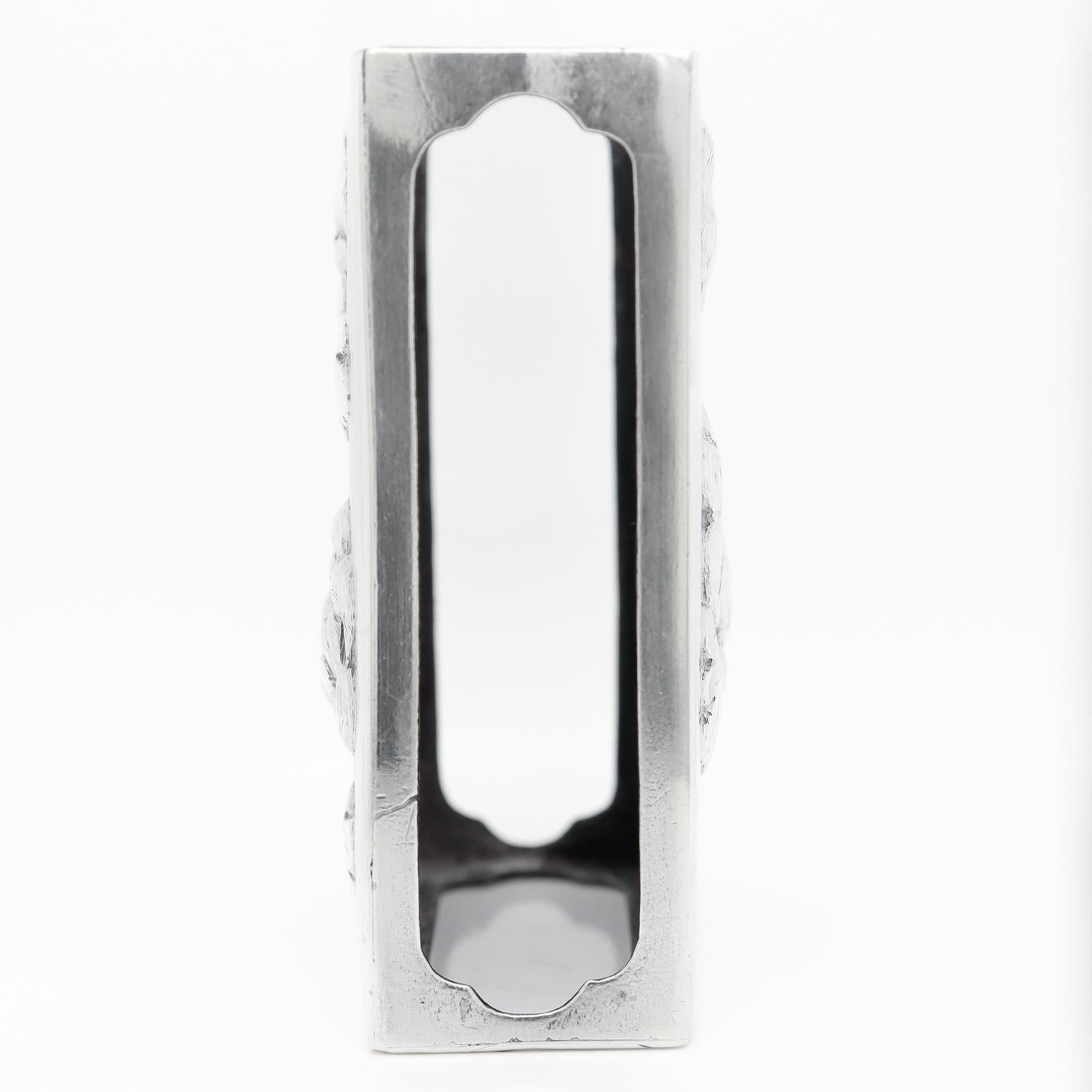 Antique Wang Hing Chinese Export Silver Repousse Matchbox Cover with ...