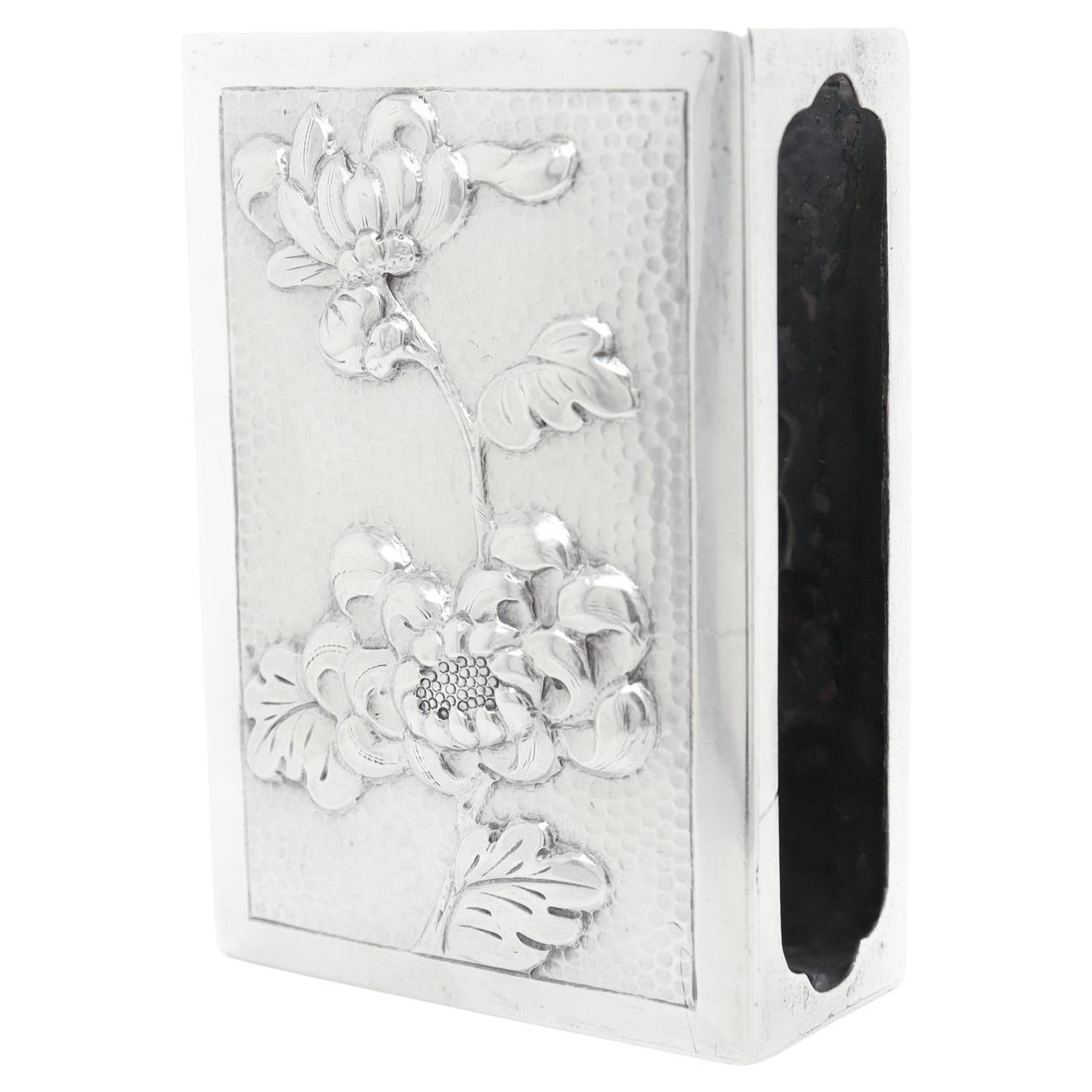 Antique Wang Hing Chinese Export Silver Repousse Matchbox Cover with ...