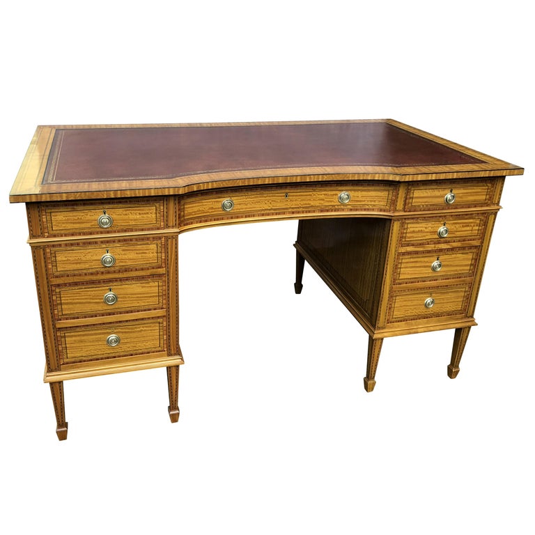 Antique Waring and Gillow Satinwood Desk at 1stDibs