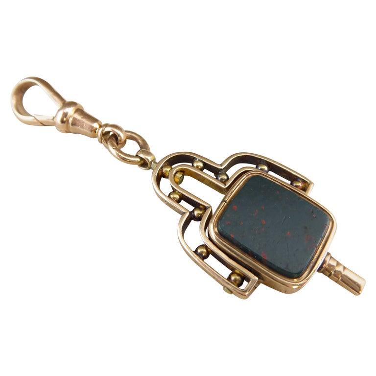 Antique Watch Fob, Cornelian and Bloodstone, Rose Gold, circa 1910s at ...