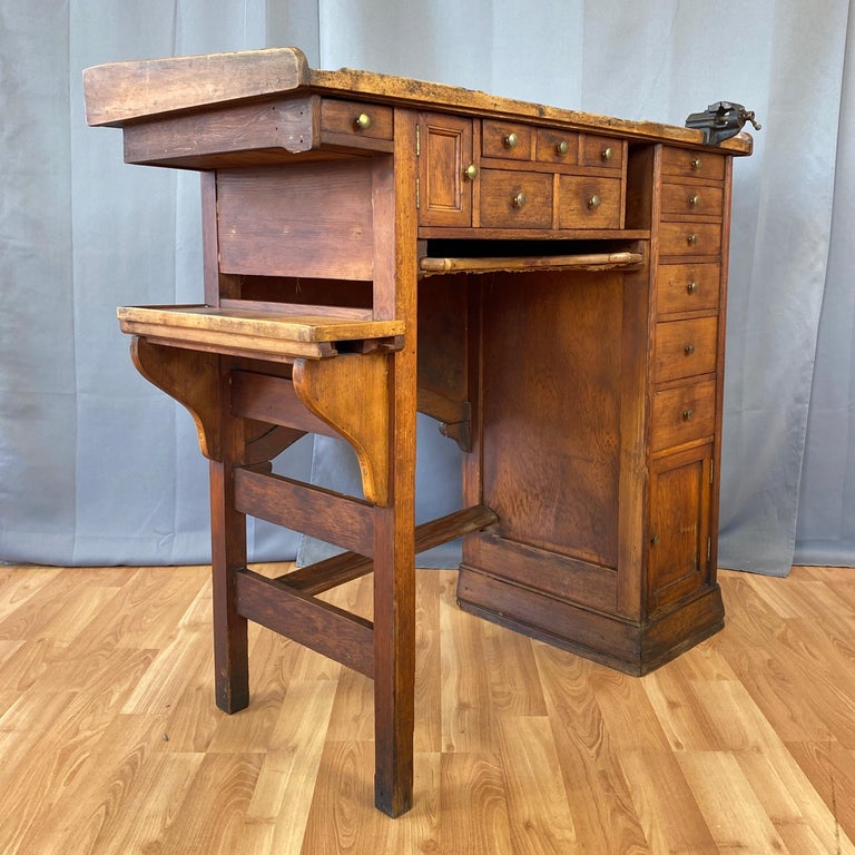 Antique Watchmaker’s or Jeweler’s Workbench or Tall Desk, 1920s at 1stDibs