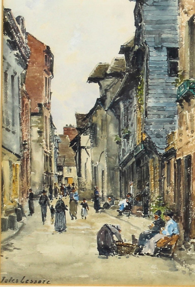 Antique Watercolor by Jules Lessore, 19th Century at 1stDibs
