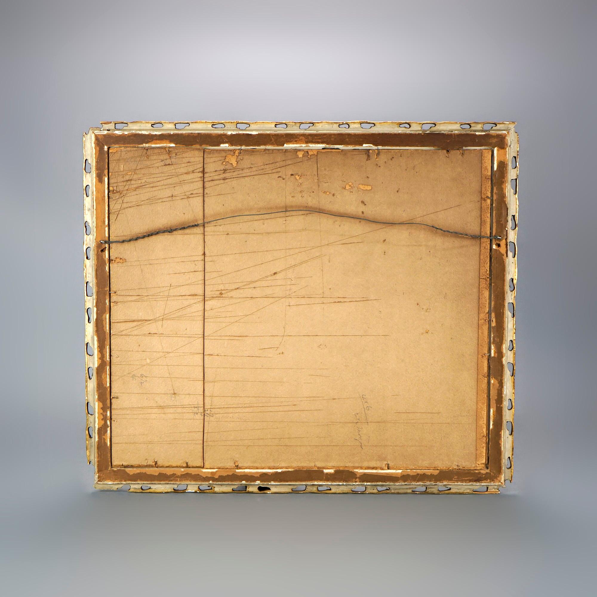 Antique Watercolor Painting, Landscape with Figure and Structure, circa ...