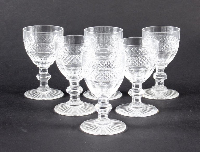 Antique Waterford Crystal Cut Glass 51 Piece Service, Early 20th ...