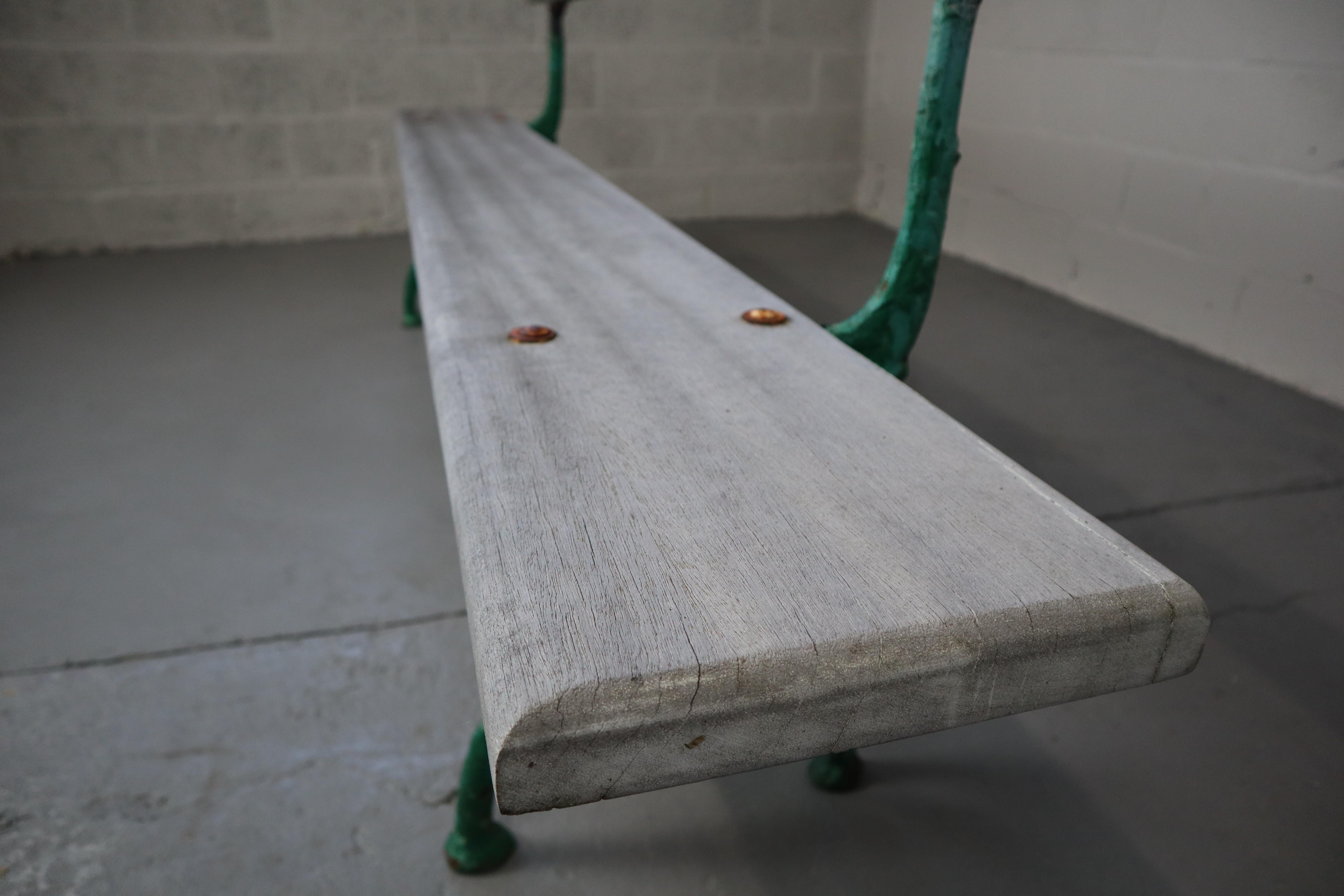 Antique Weathered Distressed Garden Bench For Sale at 1stDibs
