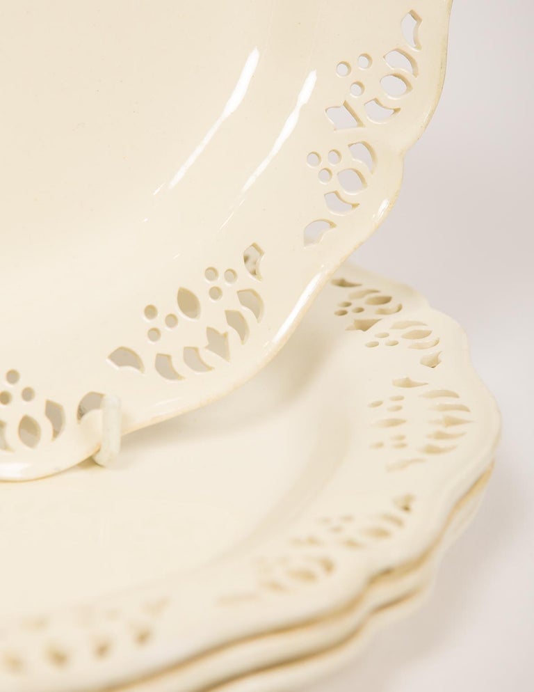Four Antique Wedgwood Pierced Creamware Dishes England 18th Century at ...