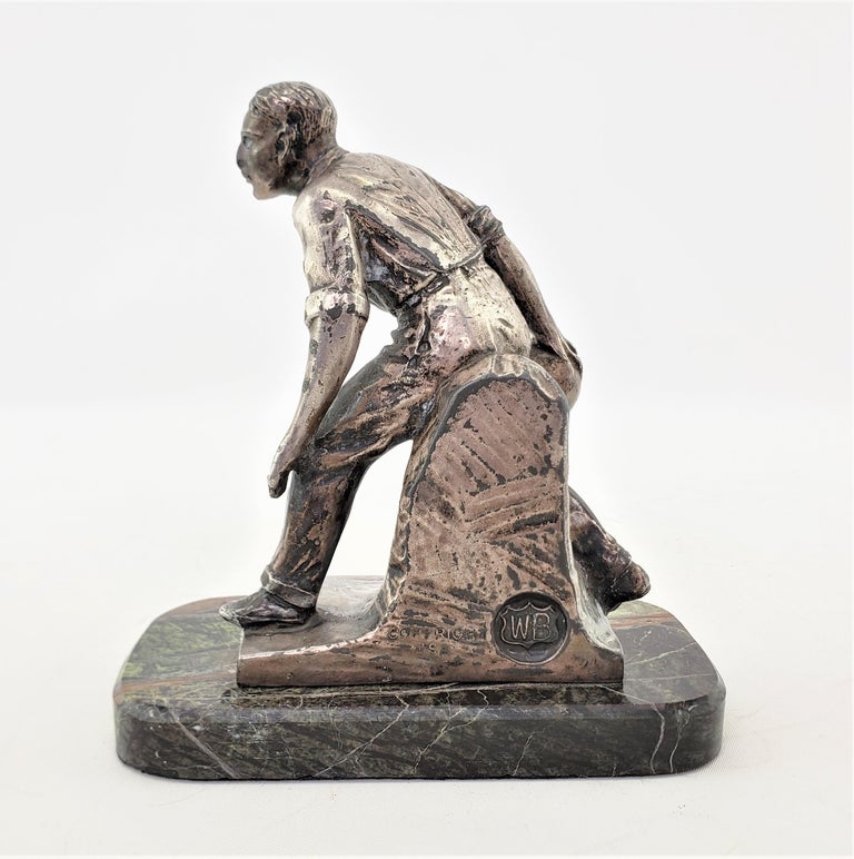 Antique Weidlich Brothers Art Deco Male Bowling or Bowler Sculpture on ...