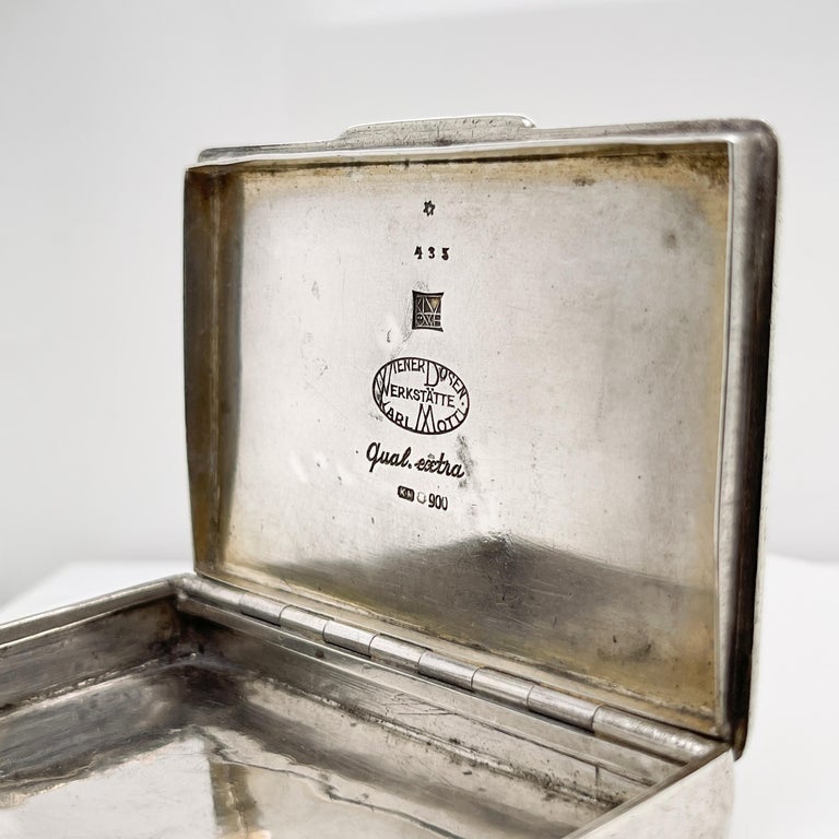 Antique Weiner Werkstatte Silver and Enamel Box or Etui by Karl Mottl ...