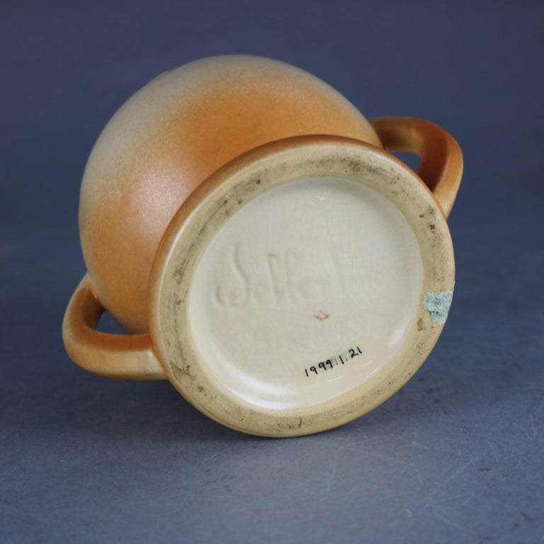 Antique Weller Floral Art Pottery Double Handled Vase, Circa 1930 at 1stDibs | weller vase