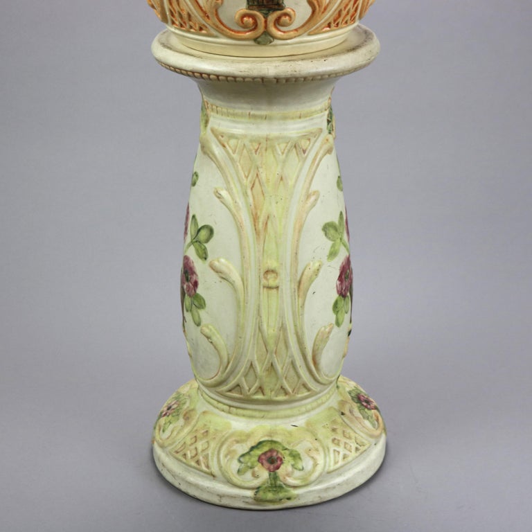 Antique Weller Roma Art Pottery Jardiniere and Pedestal, Circa 1930 at ...