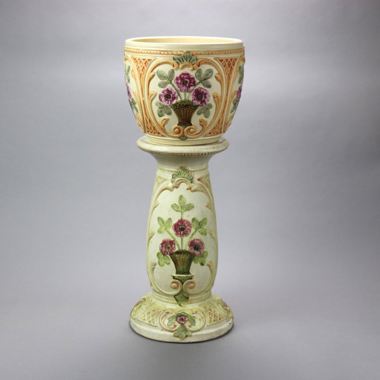 Antique Weller Roma Art Pottery Jardiniere and Pedestal, Circa 1930 at ...