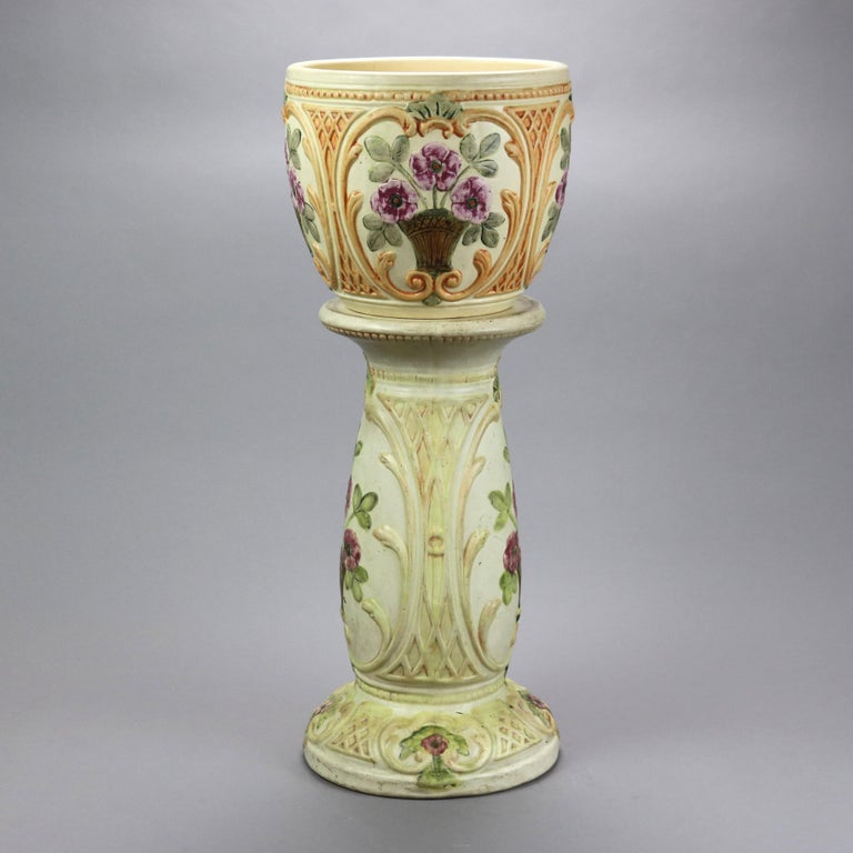 Antique Weller Roma Art Pottery Jardiniere and Pedestal, Circa 1930 at ...