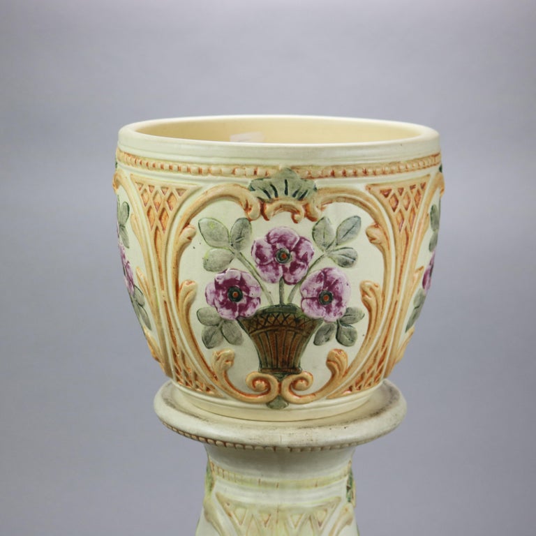 Antique Weller Roma Art Pottery Jardiniere and Pedestal, Circa 1930 at ...