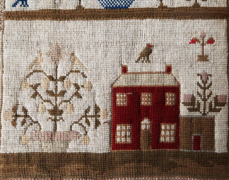 Antique Welsh Sampler with a Country House, Elizabeth Evans, 1851 For ...