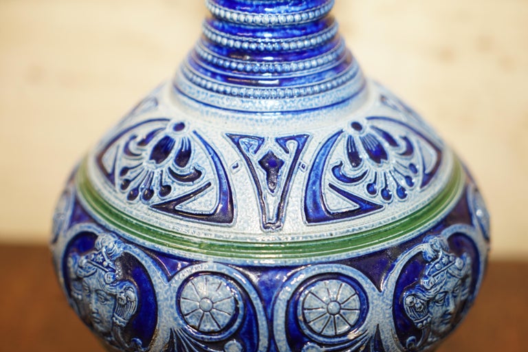 Antique Westerwald Pottery Vase Neoclassic Lady Figure Very Fine ...