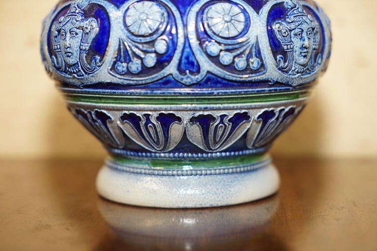 Antique Westerwald Pottery Vase Neoclassic Lady Figure Very Fine ...