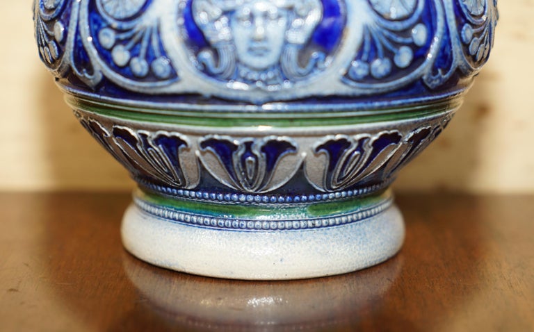 Antique Westerwald Pottery Vase Neoclassic Lady Figure Very Fine ...
