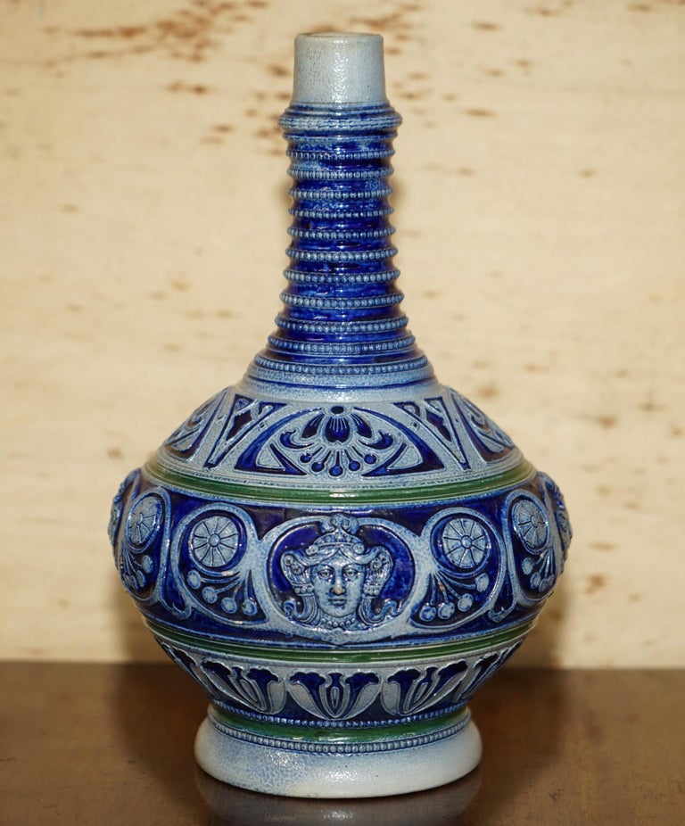 Antique Westerwald Pottery Vase Neoclassic Lady Figure Very Fine ...