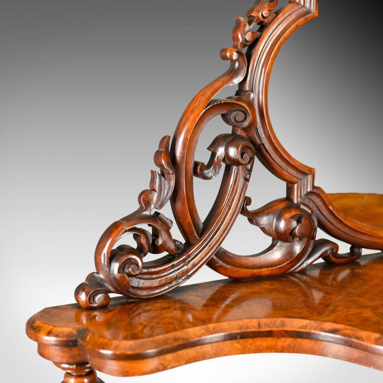 Antique Whatnot Irish, Burr Walnut, Mirror Stand Robert Strahan and Co ...
