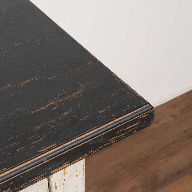 Antique White and Black Painted Apothecary Kitchen Island from Sweden ...