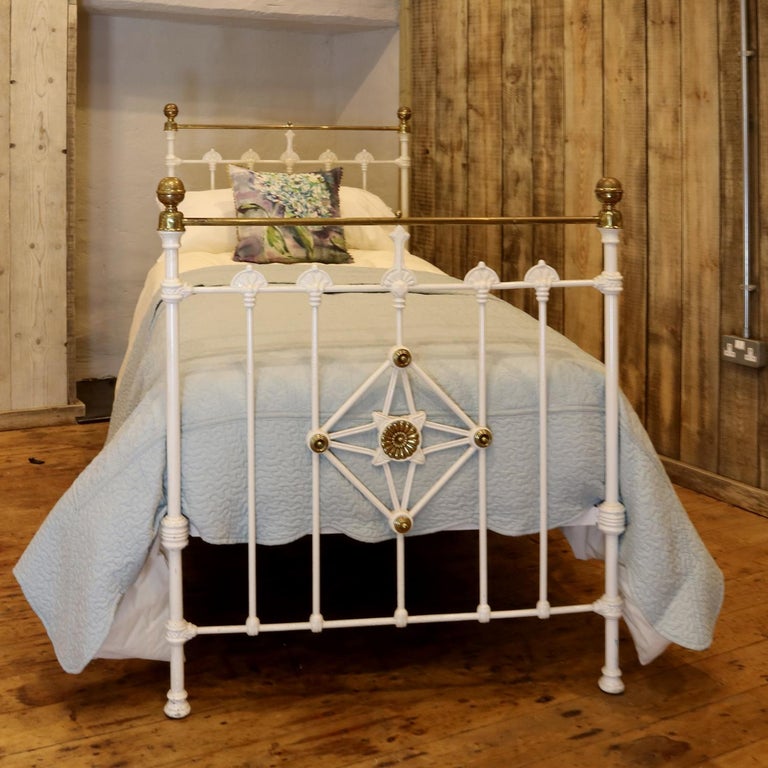 Antique White Brass and Iron Victorian Single Bed, MS48 at 1stDibs ...