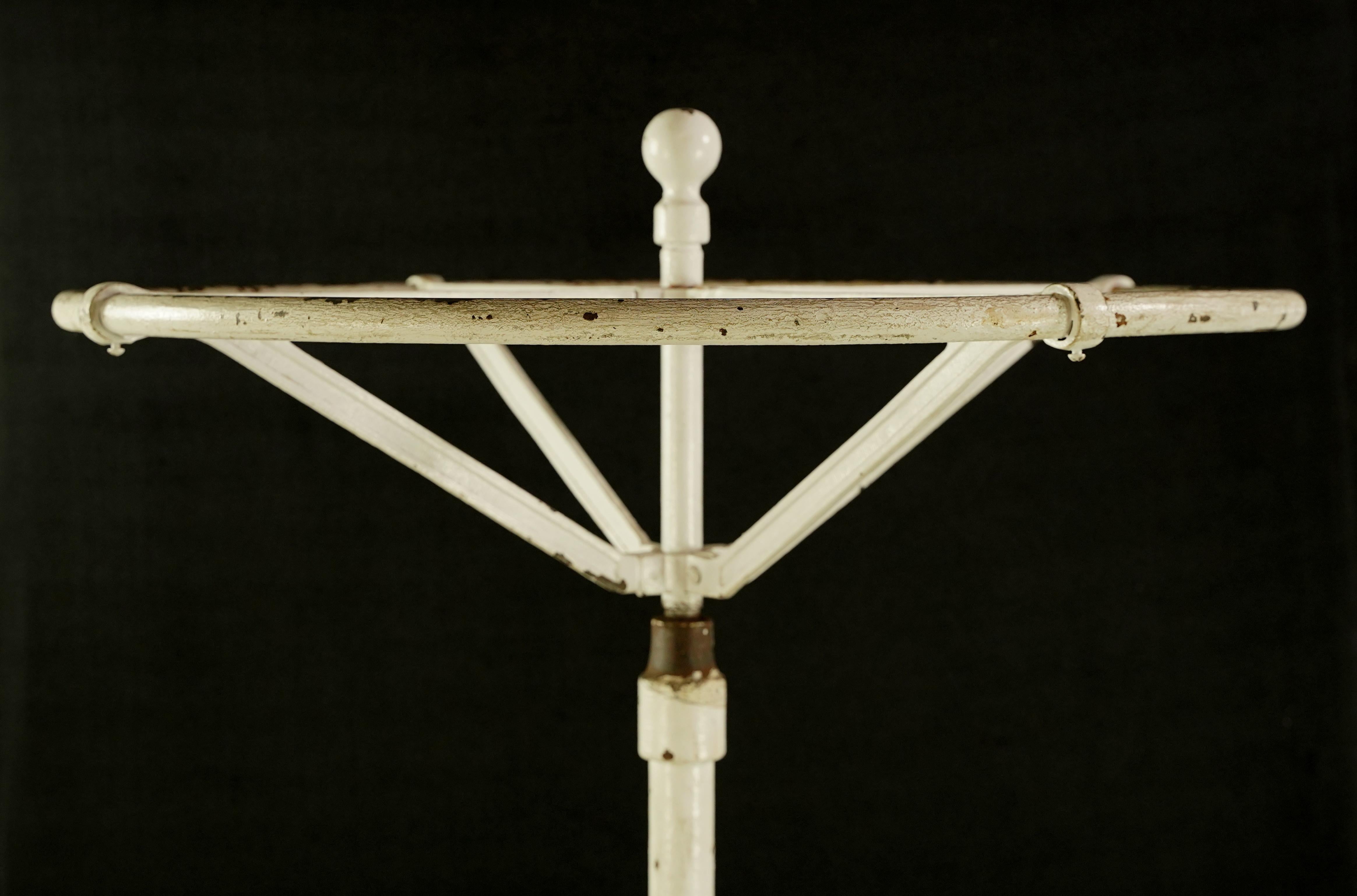 Antique White Cast Iron Circular Revolving Clothing Rack For Sale at ...