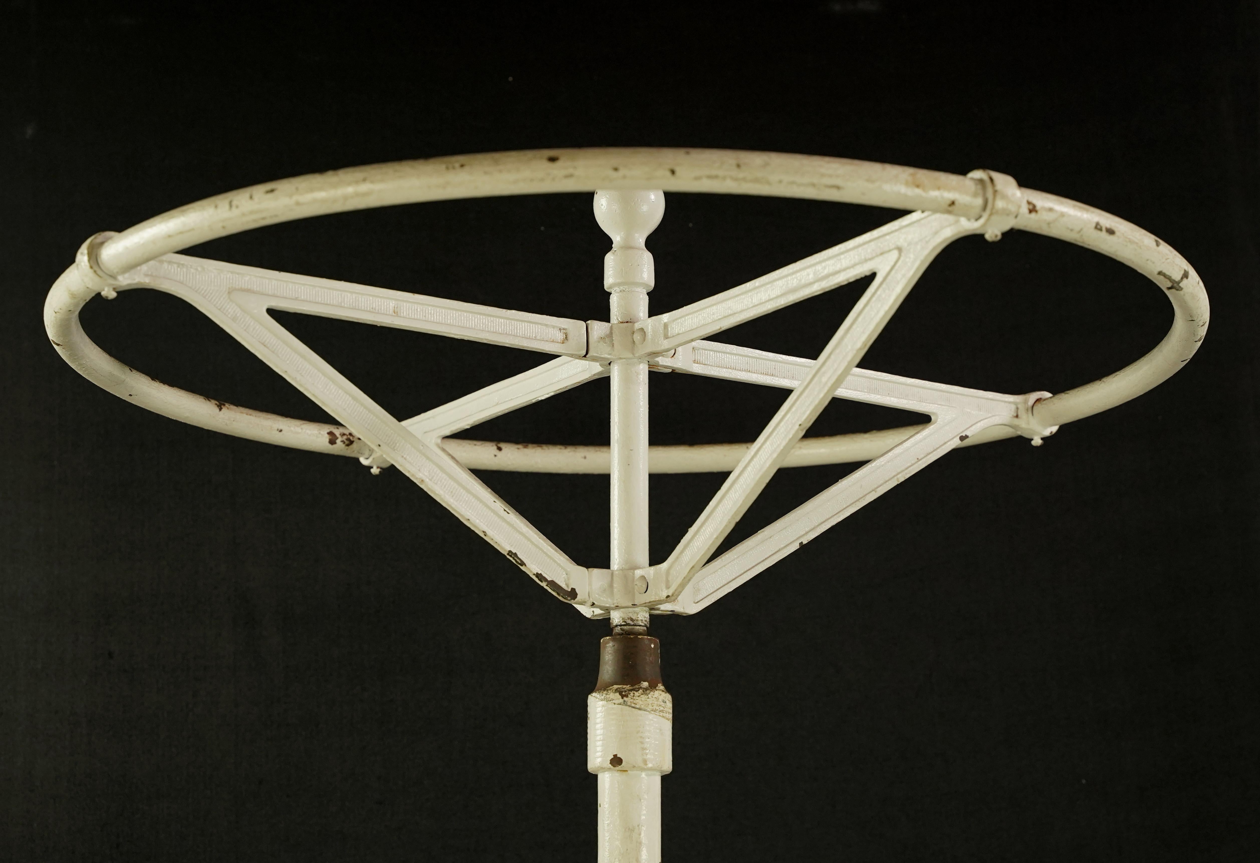 Antique White Cast Iron Circular Revolving Clothing Rack For Sale at ...
