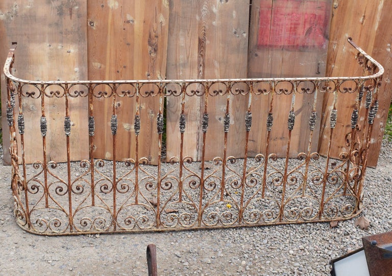 Antique White French Wrought Iron Balcony Railing, 19th Century For ...