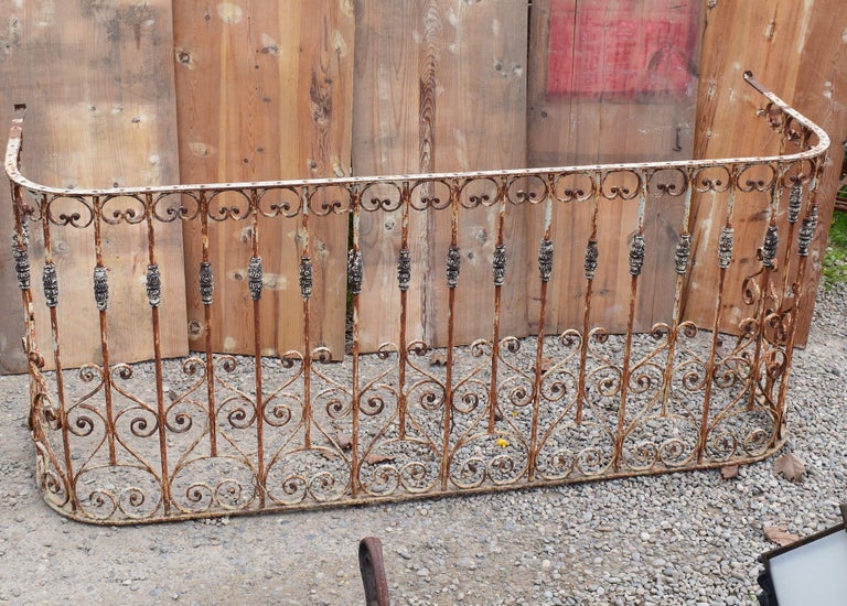 Antique White French Wrought Iron Balcony Railing, 19th Century For ...